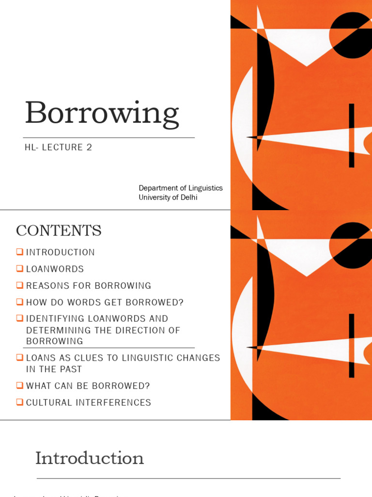 Borrowing | PDF | Word | English Language
