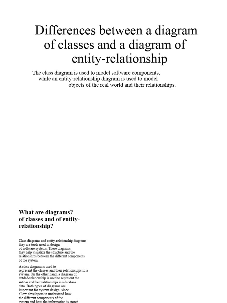 Differences Between A Class Diagram and A | PDF | Class (Computer ...