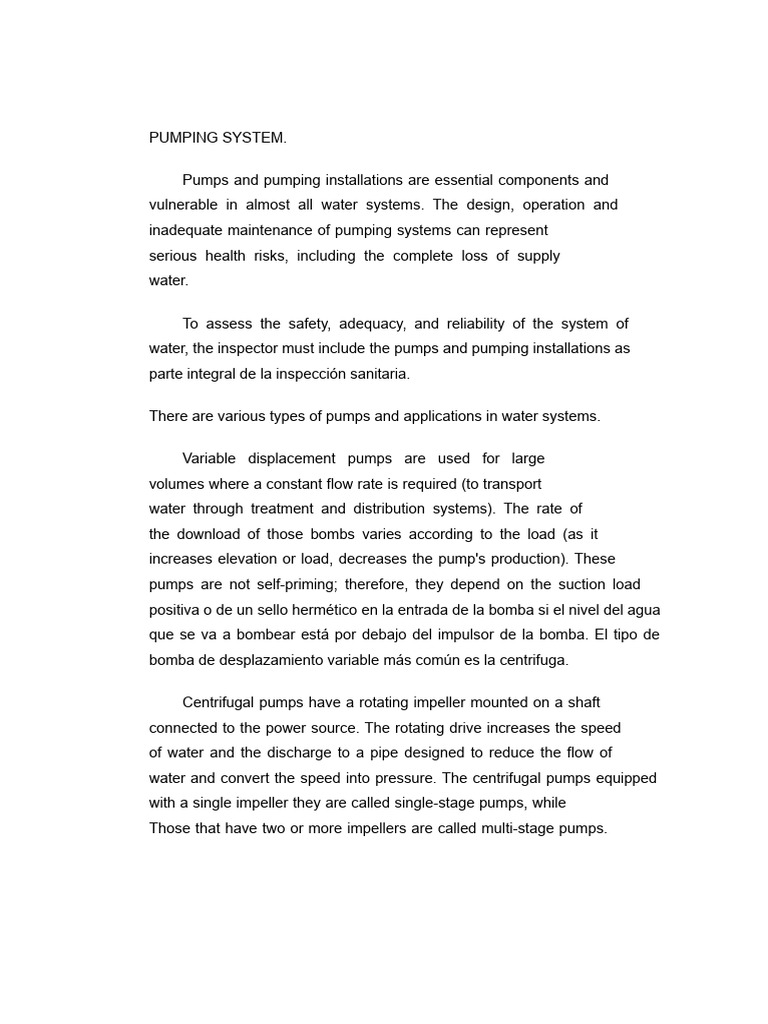 PUMPING SYSTEM Complete Work | PDF | Pump | Chemical Engineering