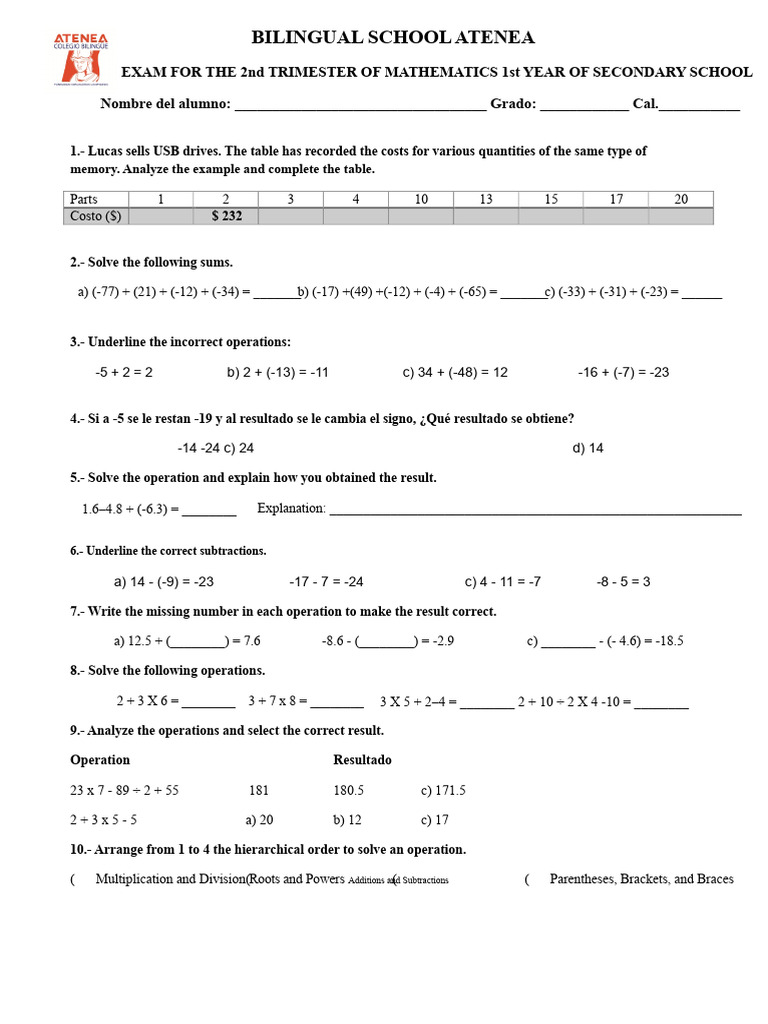 1st YEAR OF HIGH SCHOOL 2ND TRIMESTER | PDF