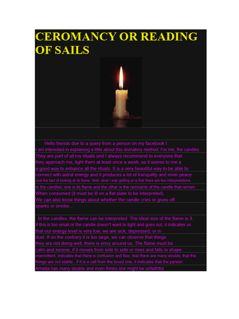 Ceromancy: Candle Reading Guide | PDF | Candle | Divination