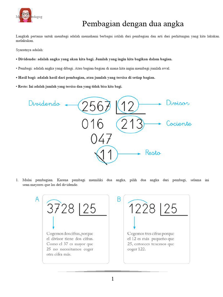 Panduan Pembagian Dua Angka Sederhana | PDF