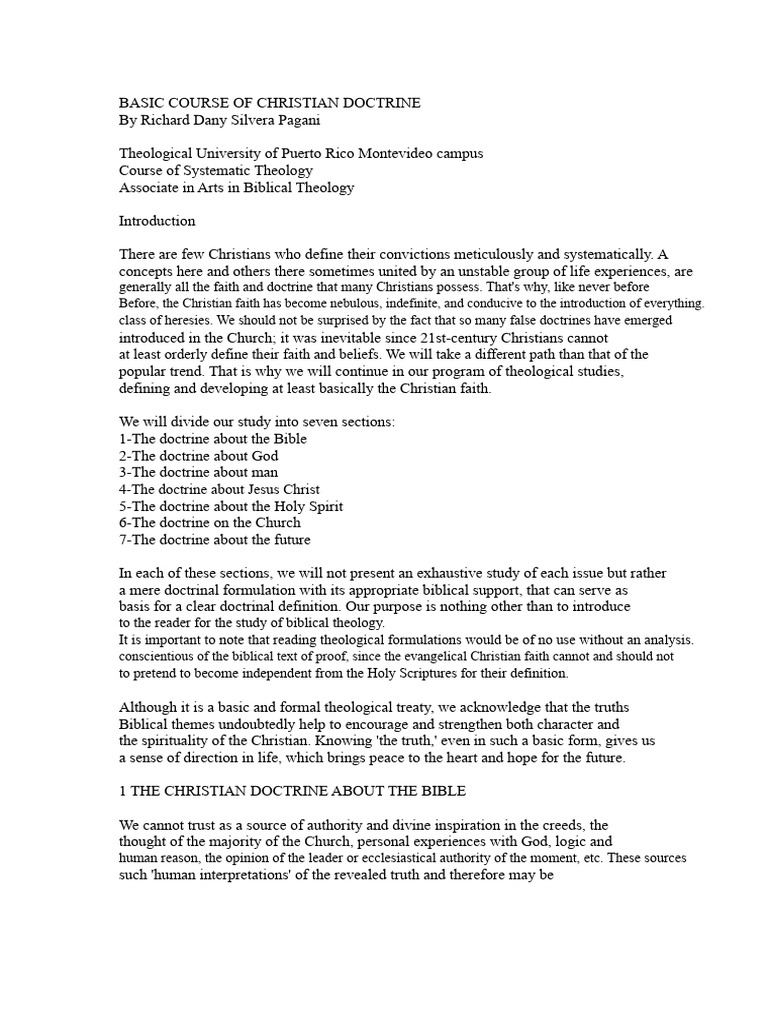 Basic Course of Christian Doctrine | PDF | Christian Church | Jesus