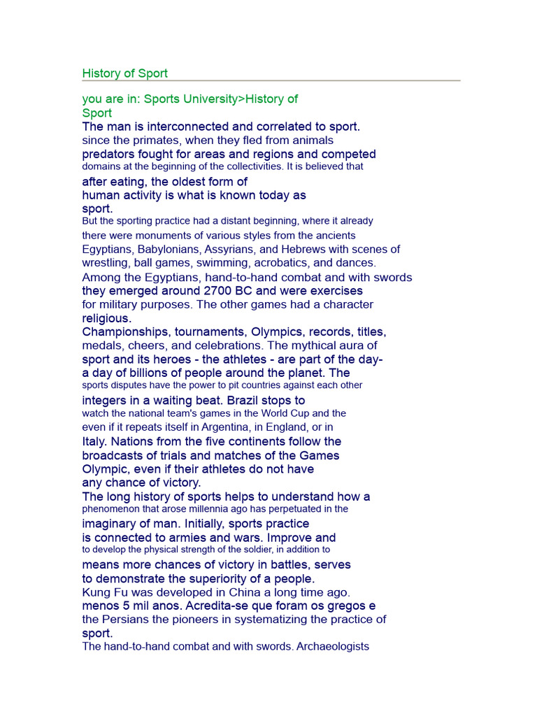 History of Sports | PDF | Sports | Greece