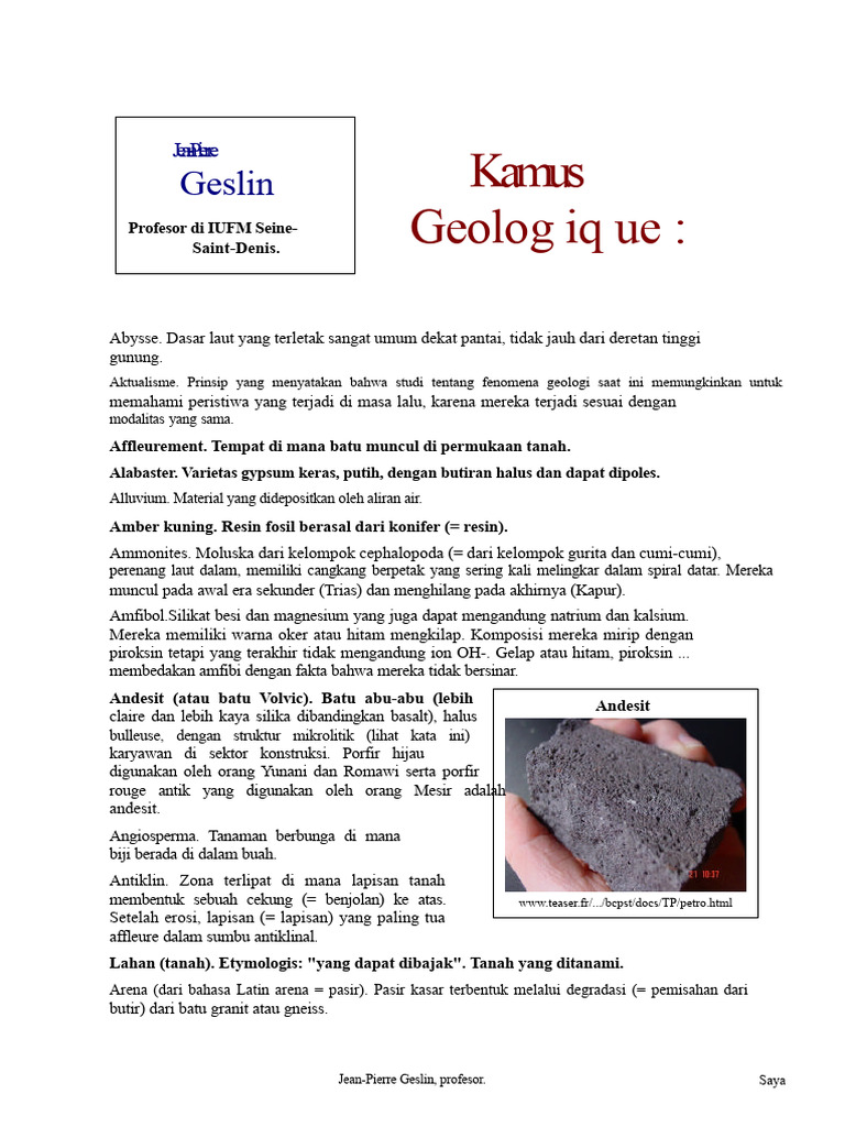 Kamus Geologi J-P Geslin | PDF