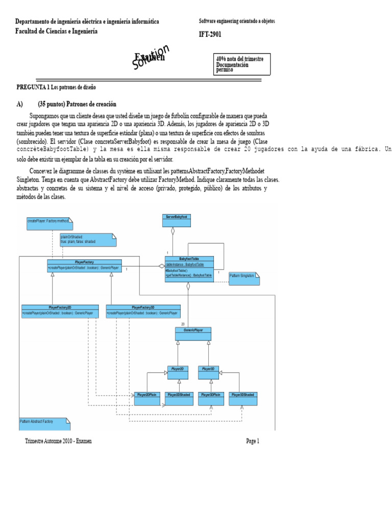 Patrón de Diseño de Examen | PDF | Patrón de diseño de software ...