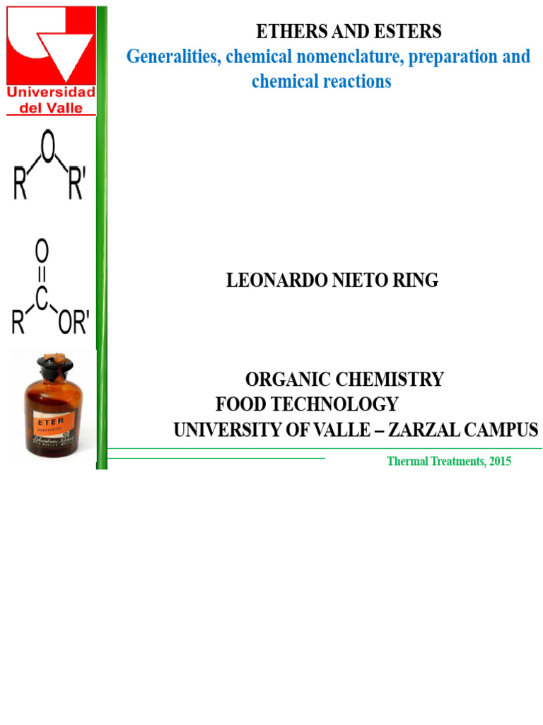 Ethers and Esters | PDF | Ester | Ether