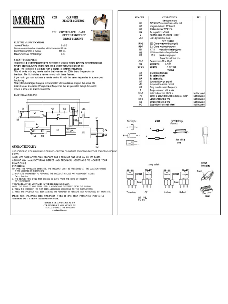 Remote-Controlled Car Circuit Kit | PDF | Electrical Network | Diode