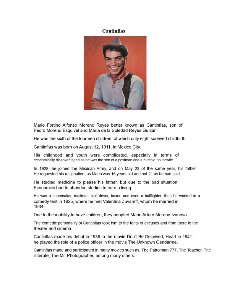 biography of Cantinflas | PDF