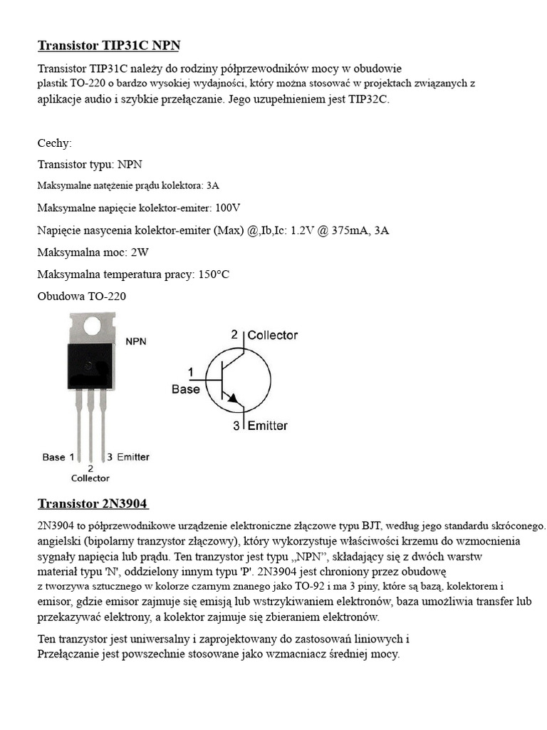 Transistor TIP31C NPN | PDF