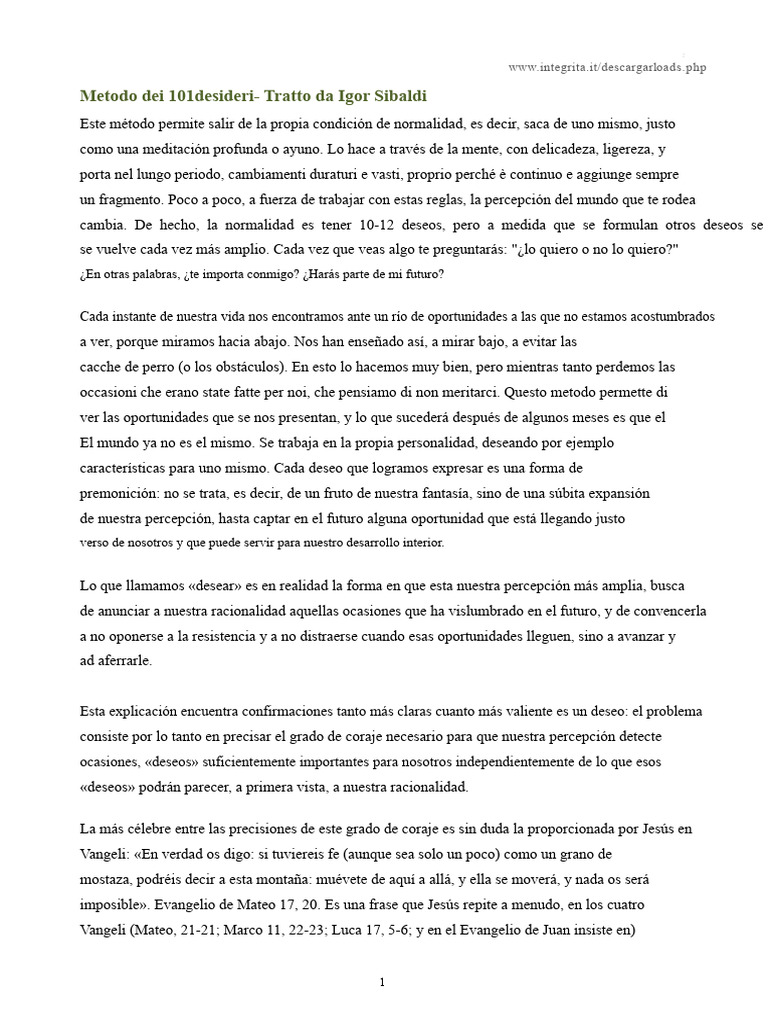 Método de los 101 deseos para el crecimiento personal | PDF ...