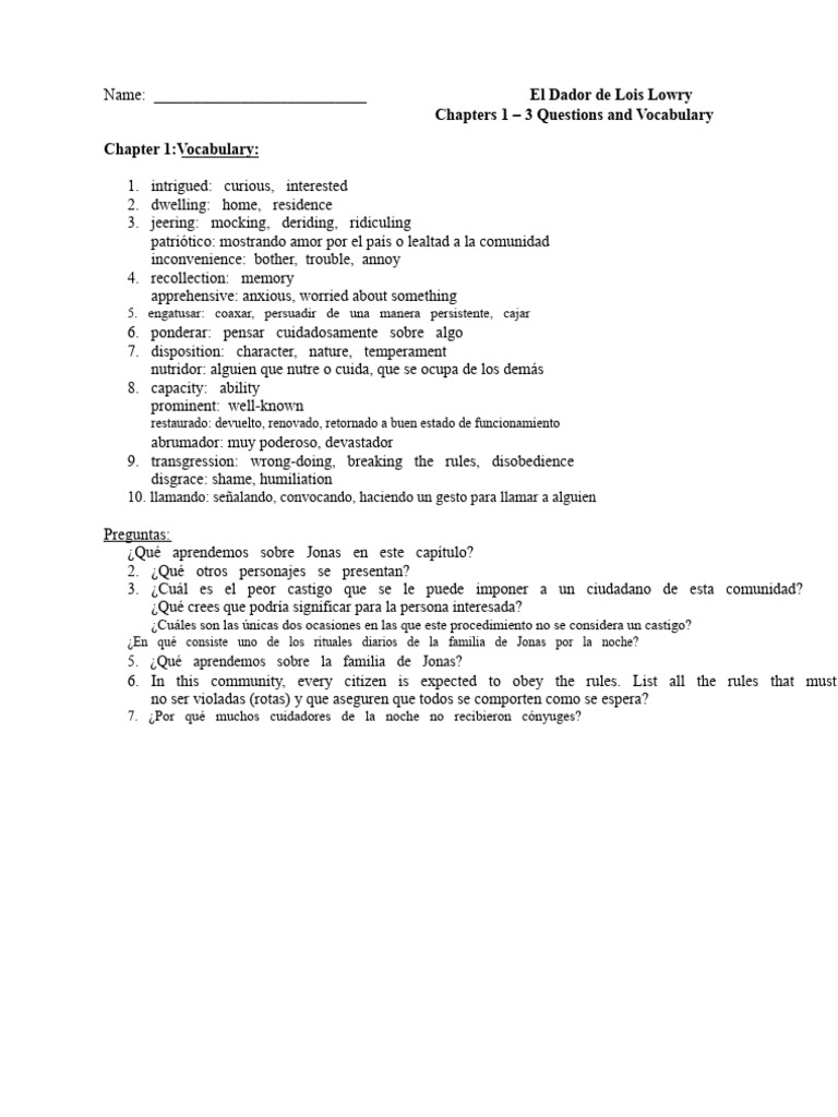 El Dador - Cap. 1 - 3 | PDF | Literatura distópica | Novelas distópicas