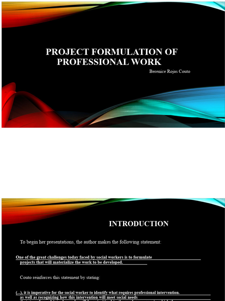 Couto. Formulation of A Professional Work Project | PDF | Profession ...