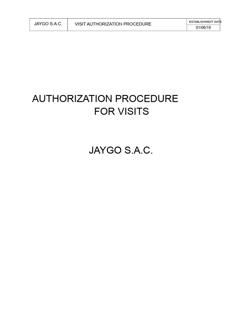 Visit Procedure | PDF | Identity Document | Occupational Safety And Health