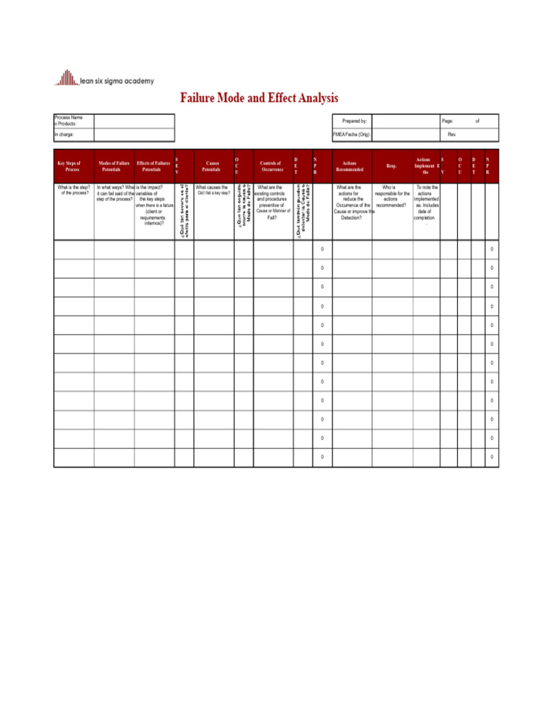 FMEA Template | PDF