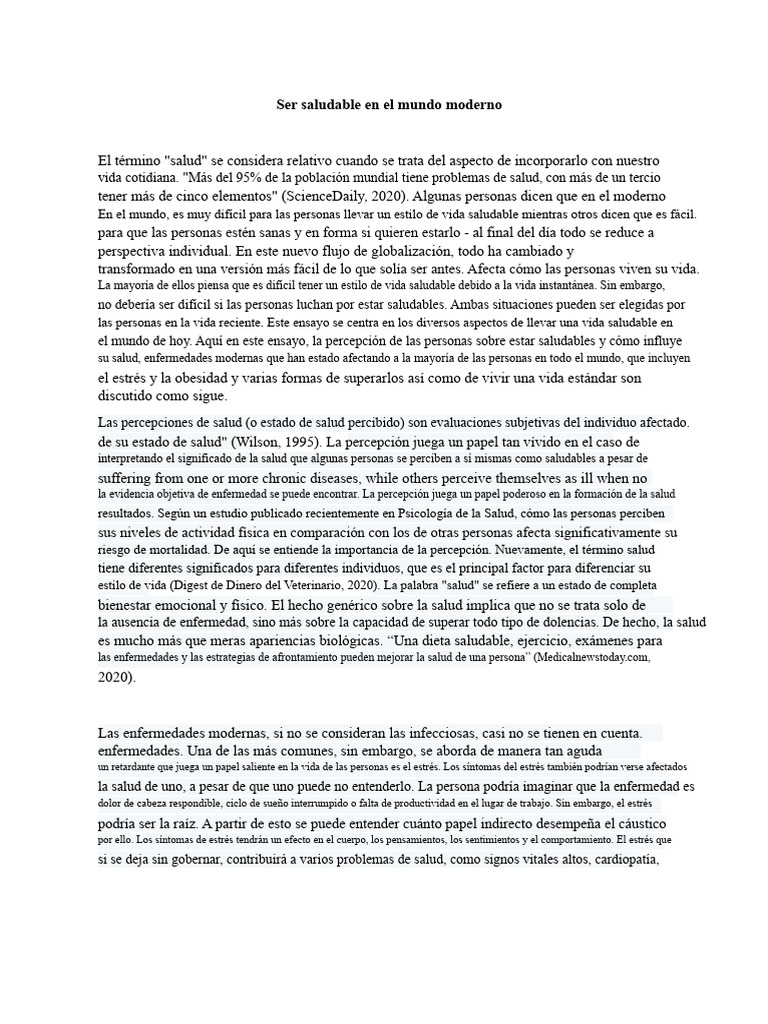 Vida Saludable en el Mundo Moderno | PDF | Obesidad | Enfermedades ...