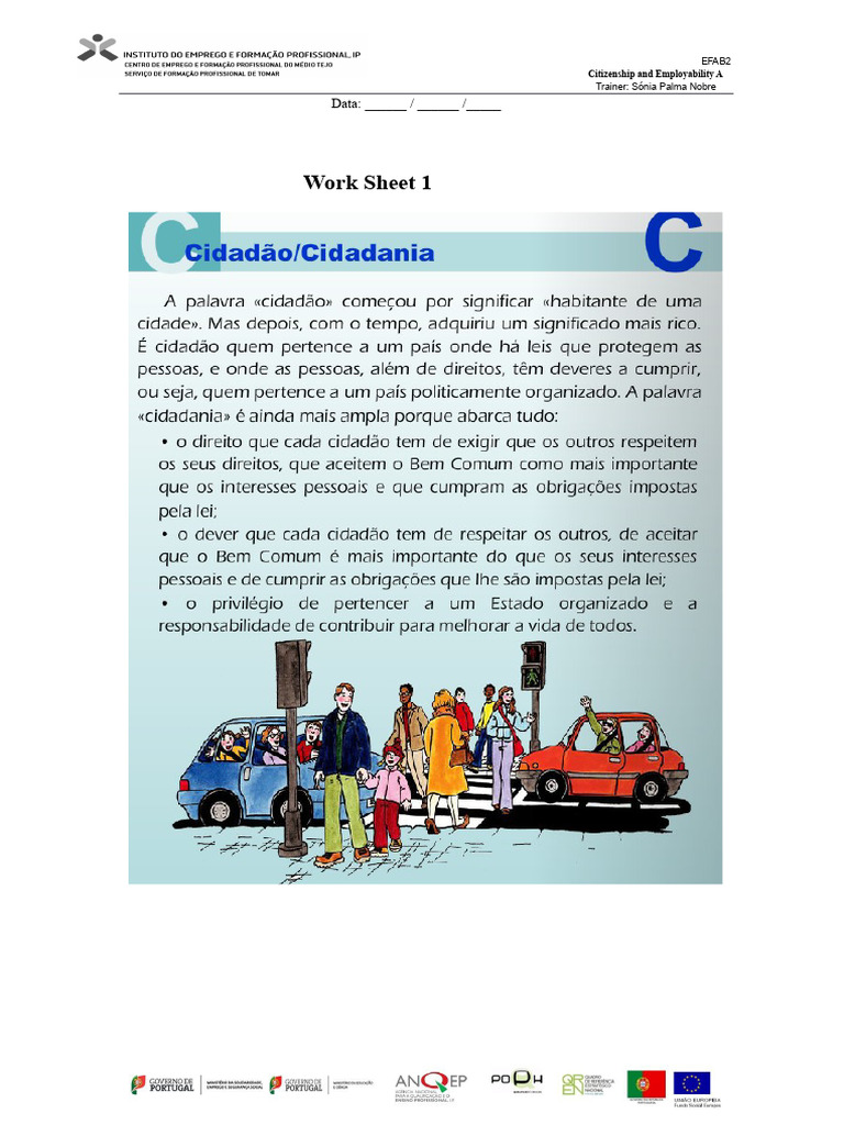 Citizenship Work Sheet 1 and 2 | PDF