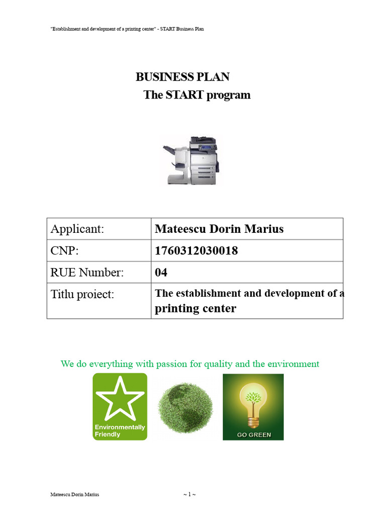 BUSINESS PLAN START Program | PDF | Human Resources | Revenue