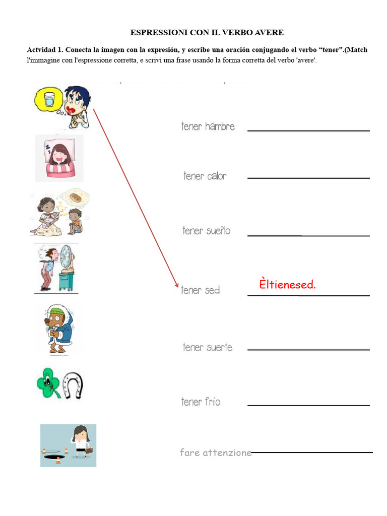 Espressioni Con Il Verbo Avere | PDF