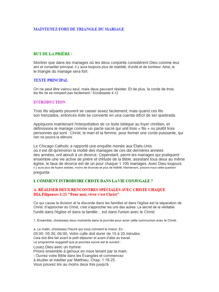 Renforcer le Triangle du Mariage | PDF | Amour | Mariage