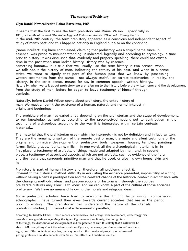 The Concept of Prehistory | PDF | Testimony | Archaeology