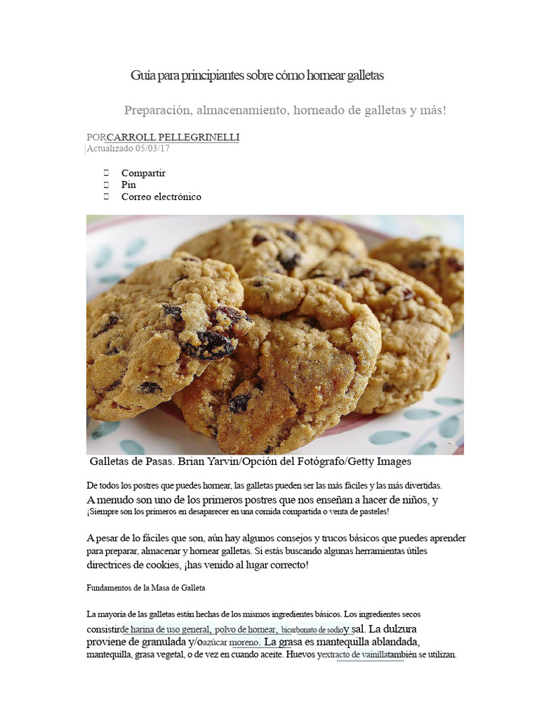 Guía para principiantes sobre cómo hornear galletas | PDF | Galleta ...