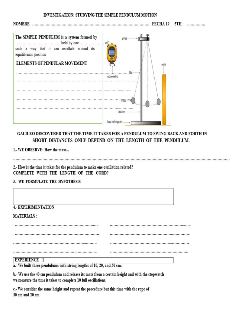 Simple Pendulum Motion Investigation | PDF | Pendulum | Mechanics