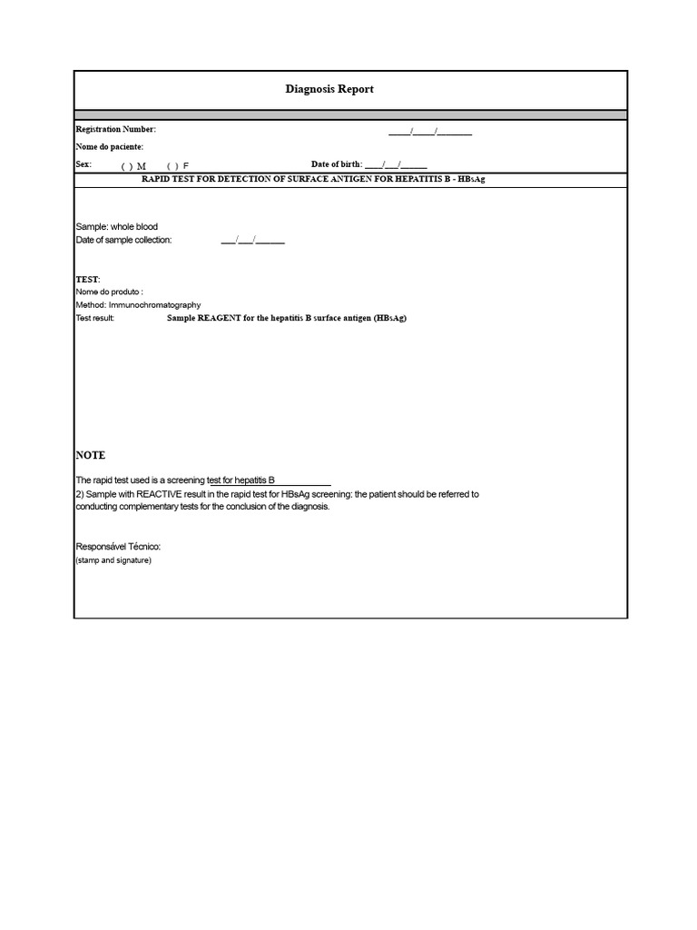 Hepatitis B Positive Report PDF 17921 | PDF