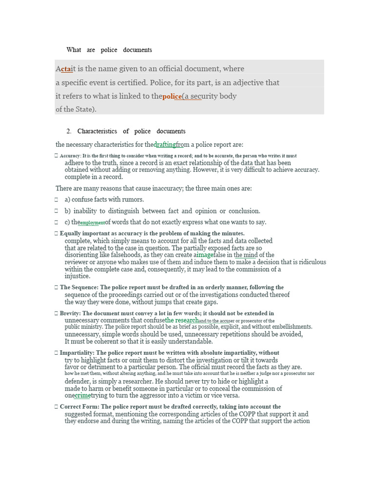 What Are Police Documents | PDF | Accuracy And Precision | Police