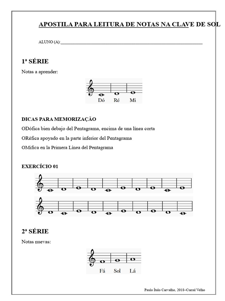 Guía de Notas en Clave de Sol | PDF | Intervalo (música) | Clave