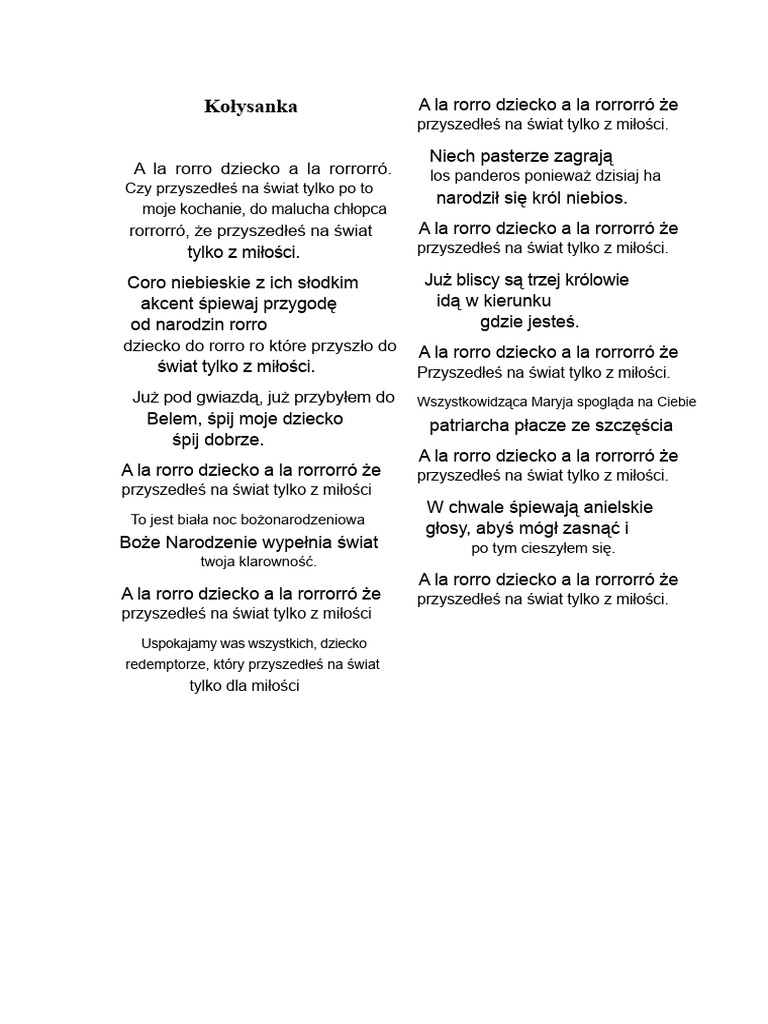 A La Rorro Niño A La Rorró | PDF