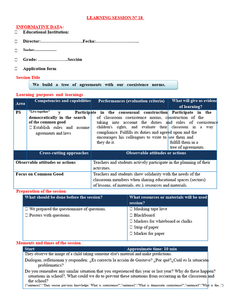 Classroom Coexistence Norms Session | PDF | Teachers | Cognitive Science