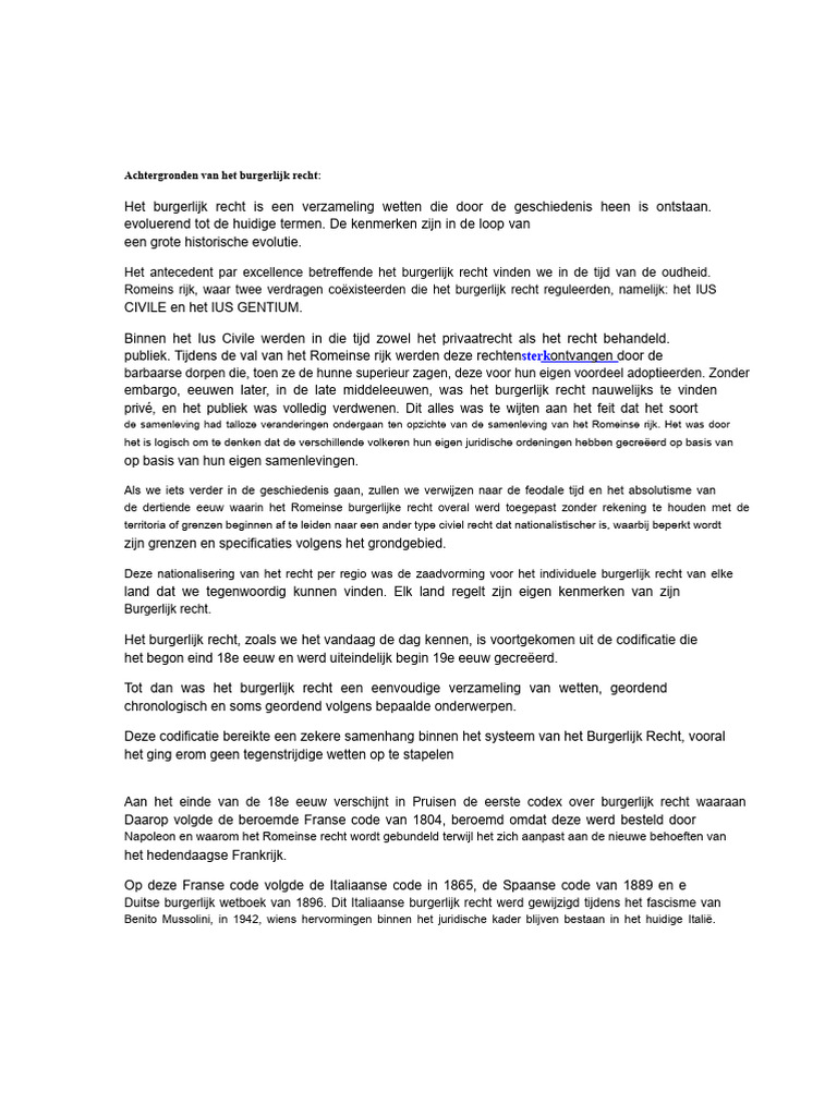 Achtergrond Van Het Burgerlijk Recht | PDF