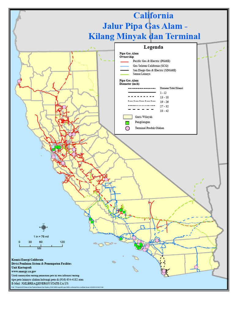 Peta Jalur Pipa Gas Alam California | PDF