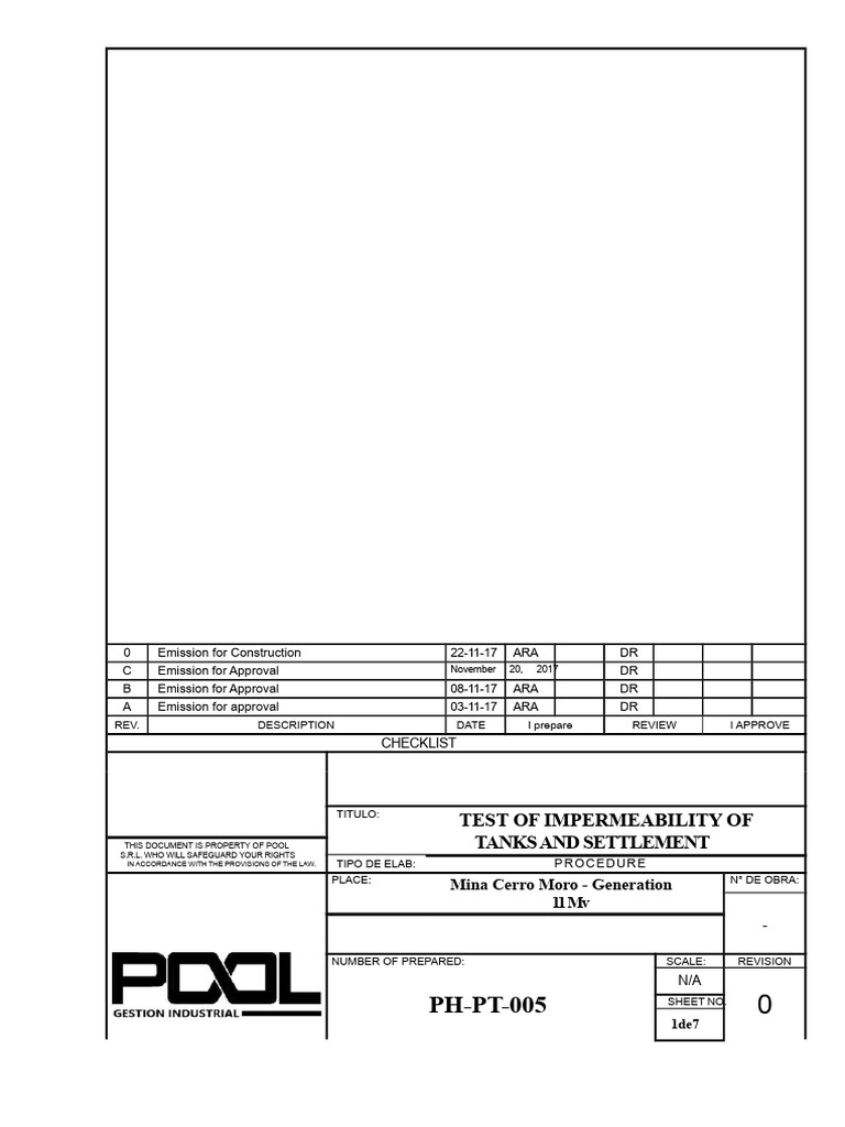 4.PH-PT-005-1 Tank Tightness Test | PDF | Leak | Mechanical Engineering