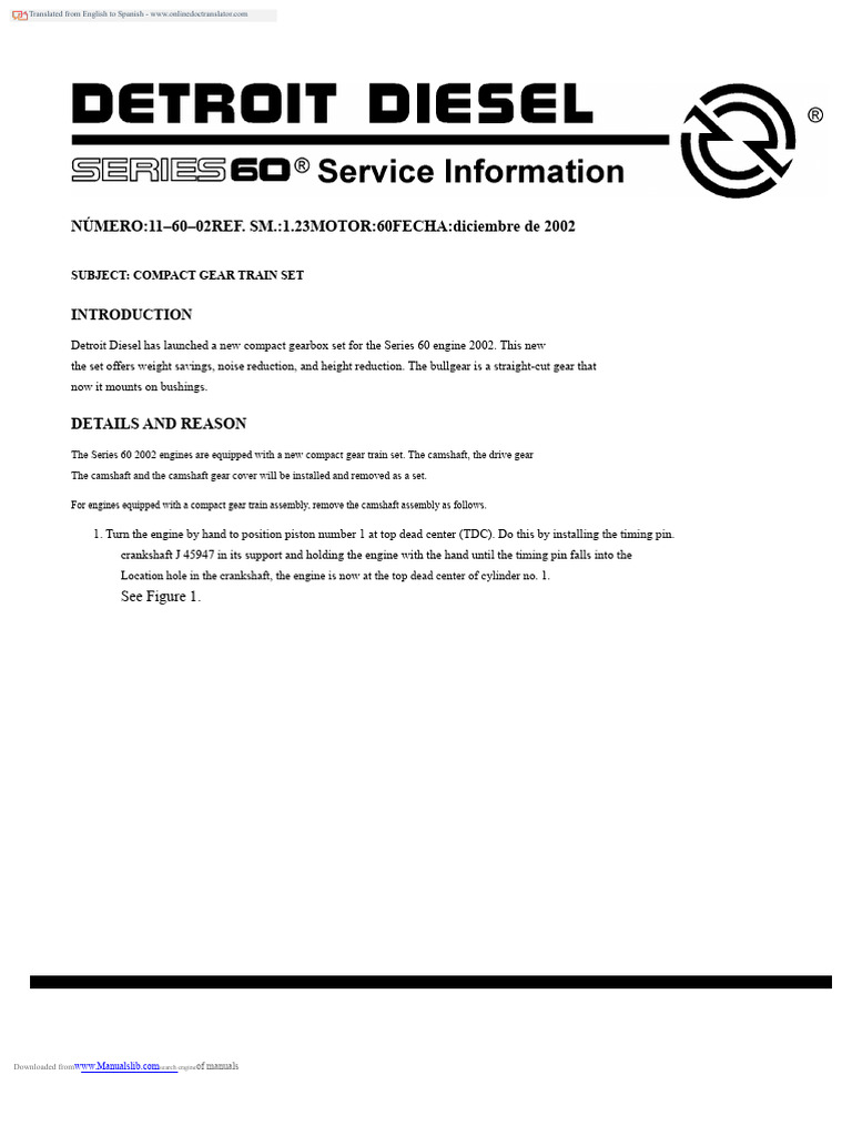 Detroit Series 60 Engine Synchronization Manual | PDF | Engines ...