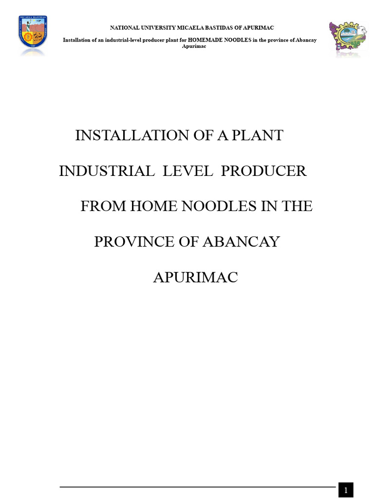 Industrial Homemade Noodle Plant in Abancay | PDF | Flour | Pasta