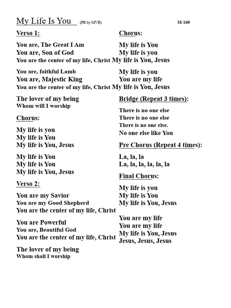 My Life Is You (Lyrics) | PDF