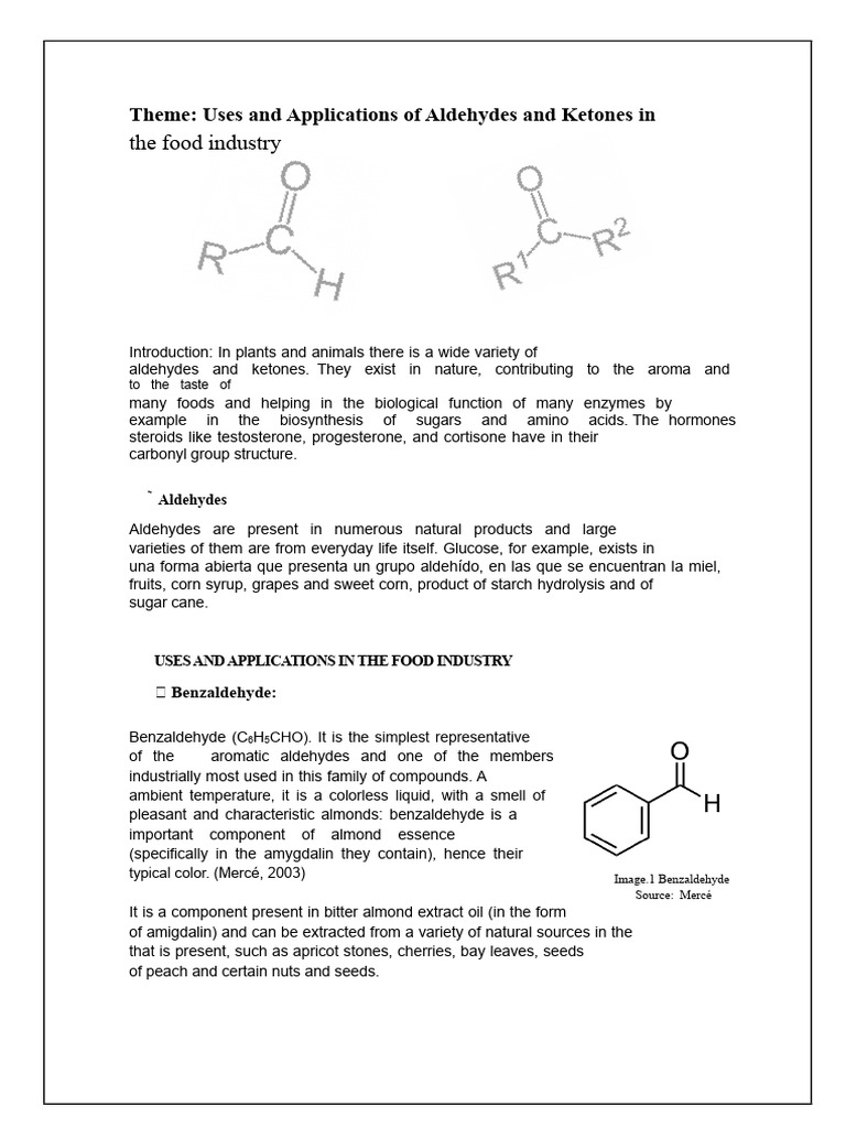 Aldehydes and Ketones in Food Industry | PDF | Perfume | Vanilla