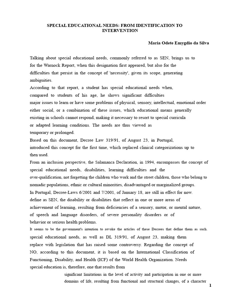 Understanding Special Educational Needs | PDF | Special Education ...
