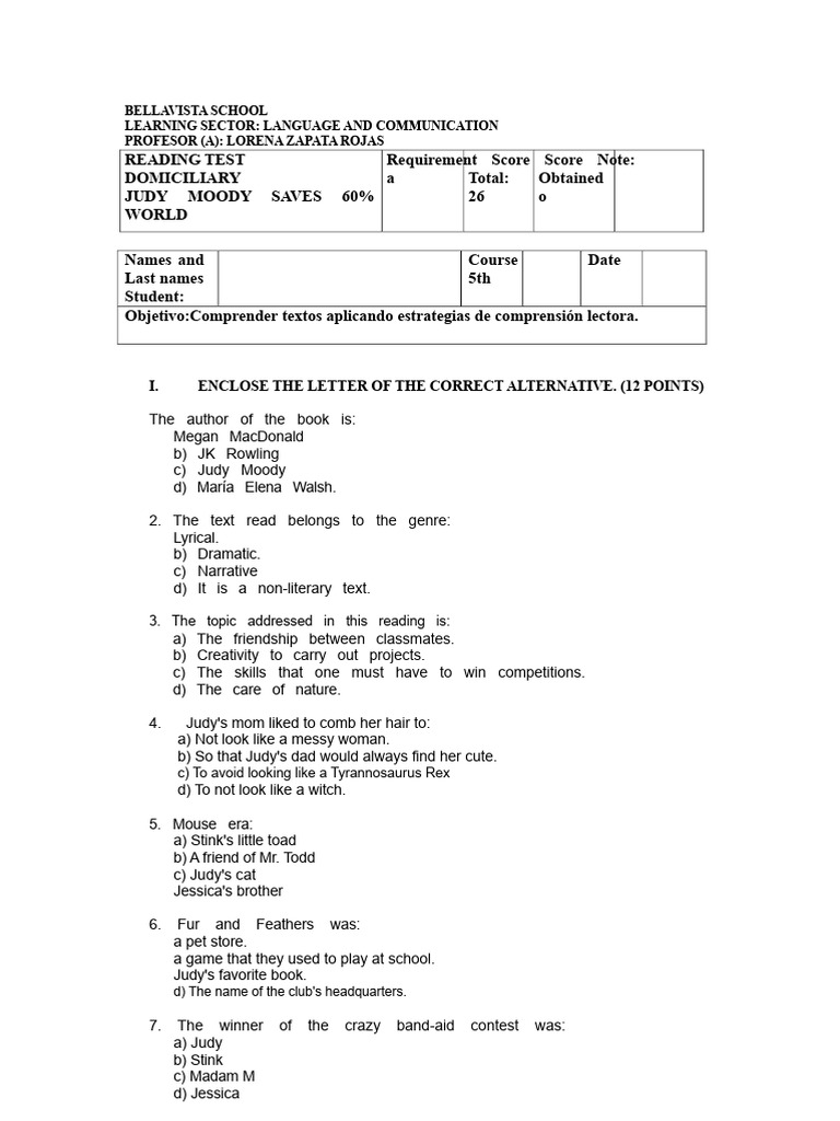 Judy Moody Saves The Planet | PDF