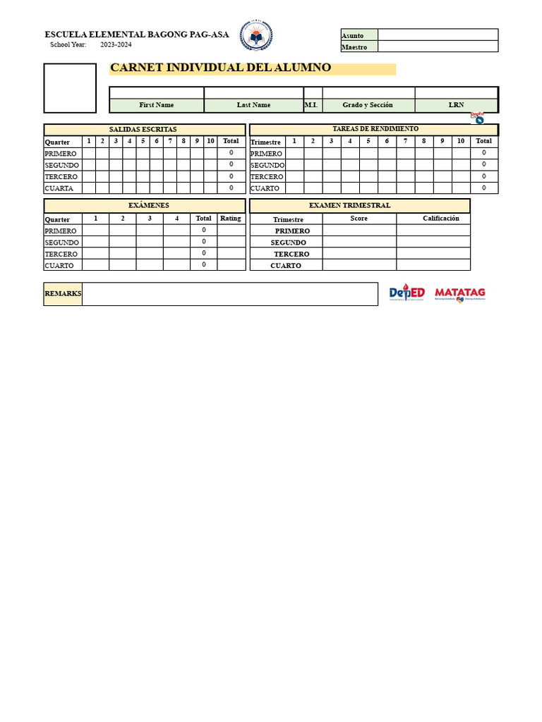 Carnet Individual Alumno 2023-2024 | PDF | Etapas educativas