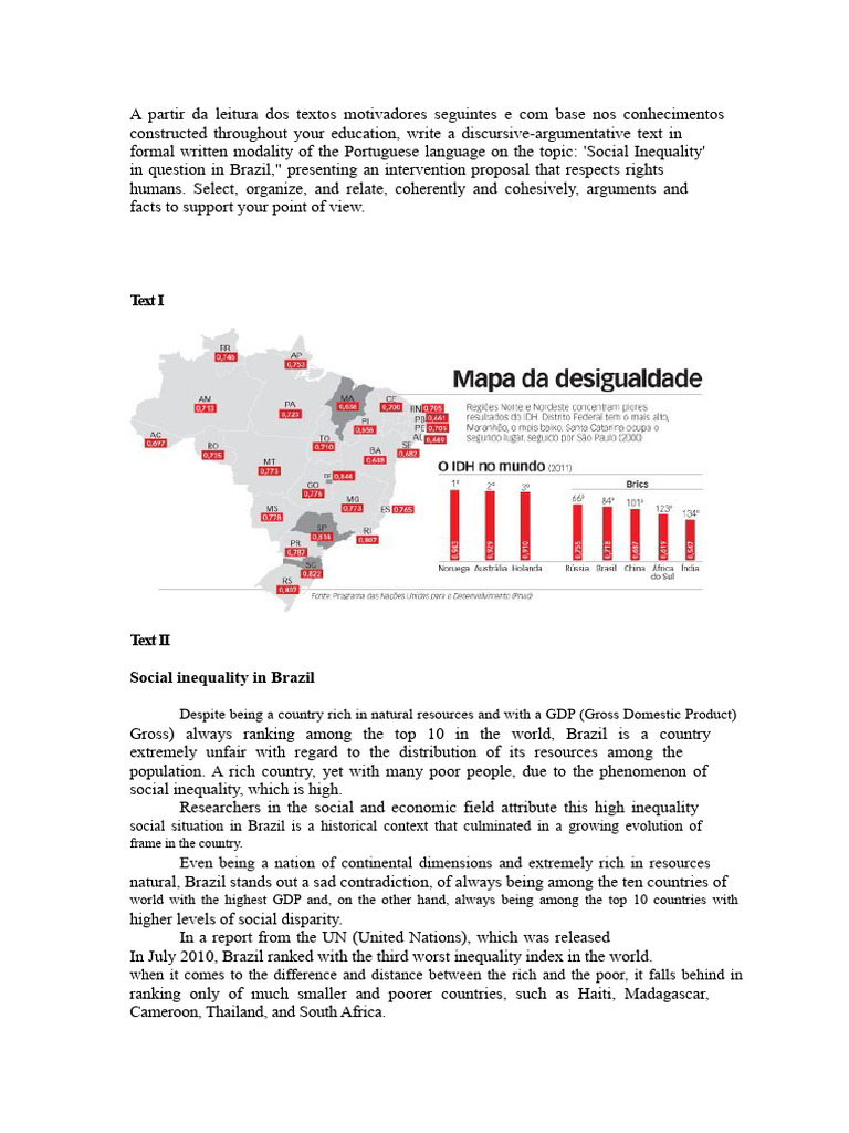 Social Inequality in Brazil: Causes and Solutions | PDF | Economic ...
