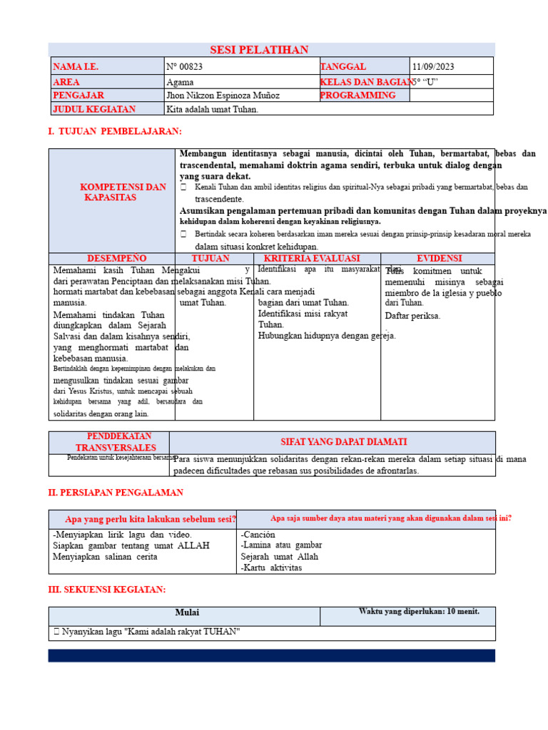 6° Sesi Pembelajaran Agama Kita Adalah Umat Tuhan | PDF