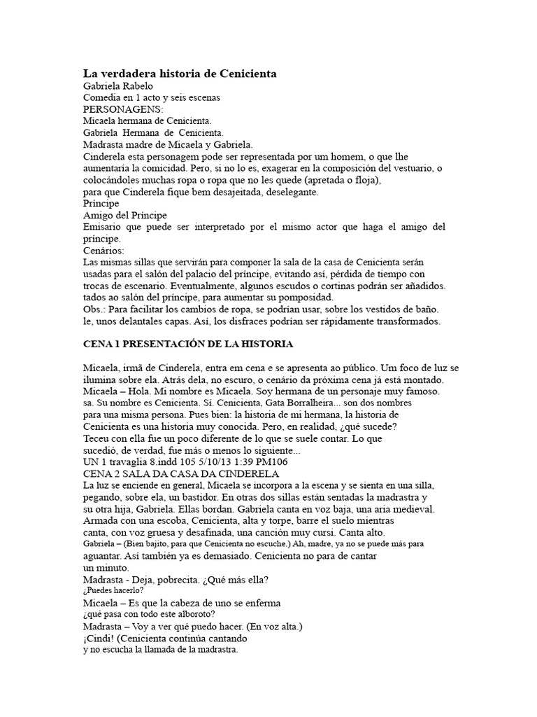 Comedia de Cenicienta en un acto | PDF | Cenicienta