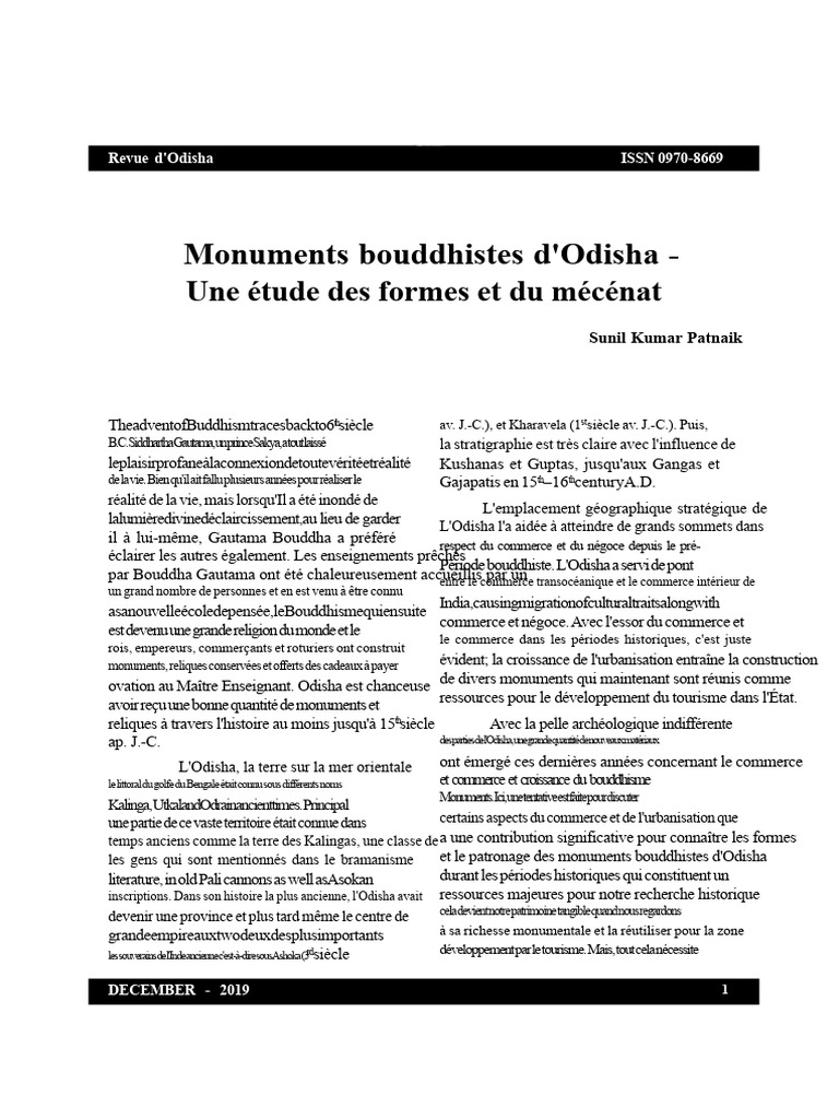 Monuments bouddhistes d'Odisha : étude historique | PDF | Nāstika