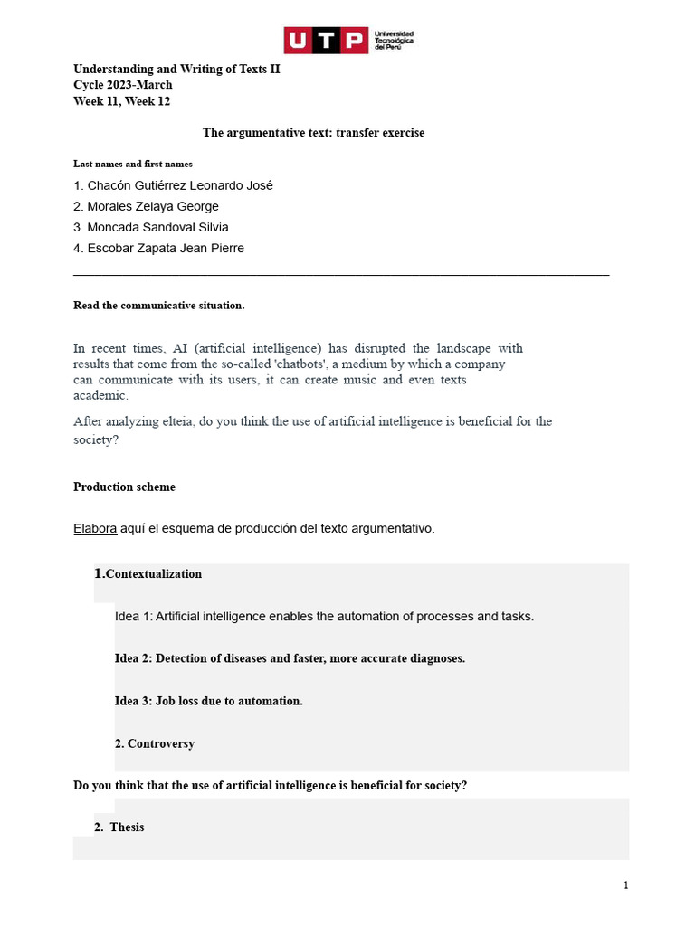 S11. and S12 - Argumentative - Text - Draft - Version | PDF ...