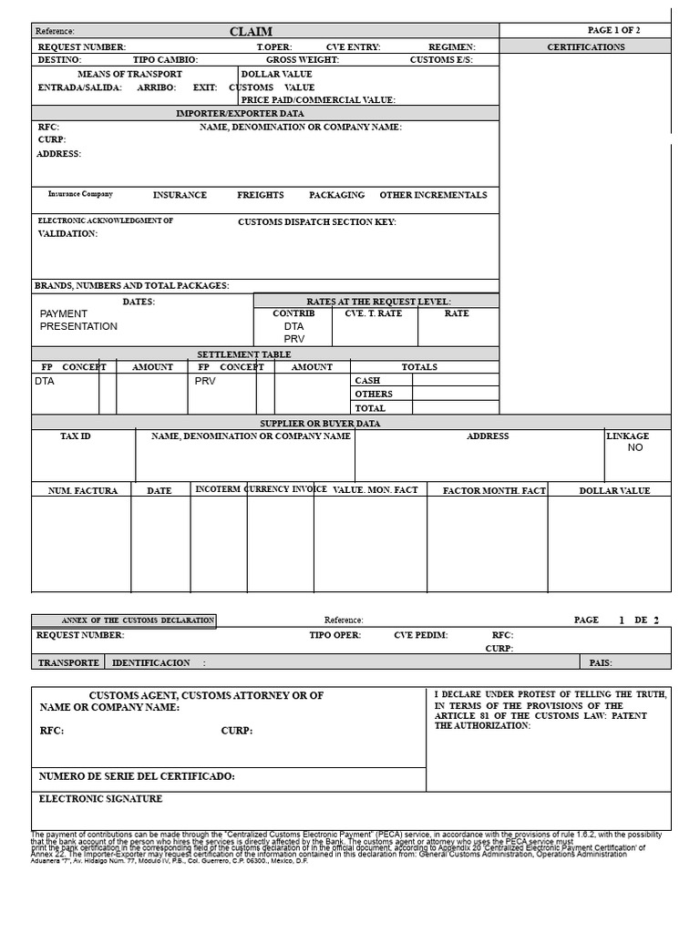 Request To Carry Out Clean | PDF | Customs | International Trade