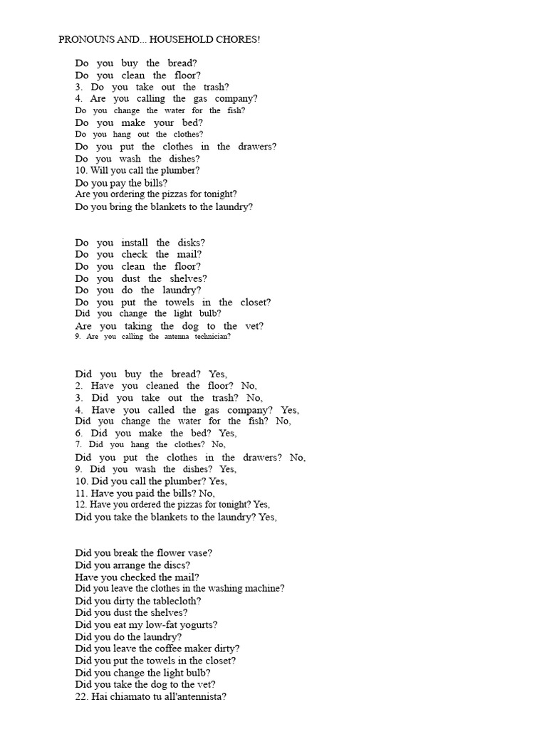 Direct Object Pronouns Game | PDF