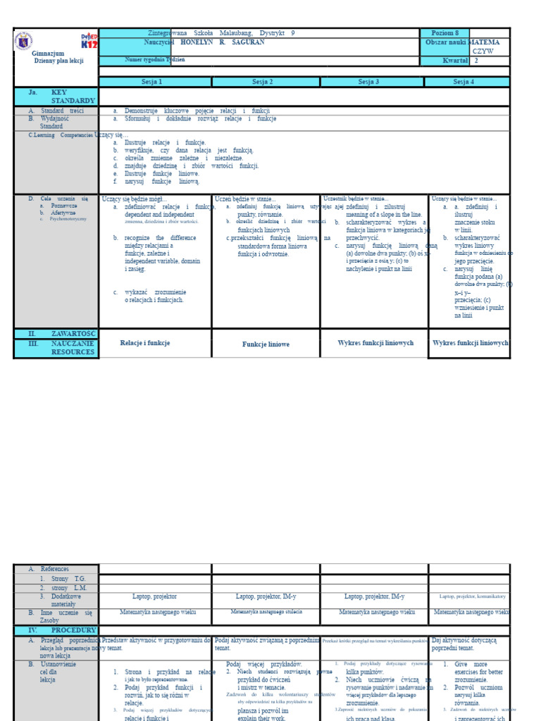 Codzienny Dziennik Lekcji | PDF